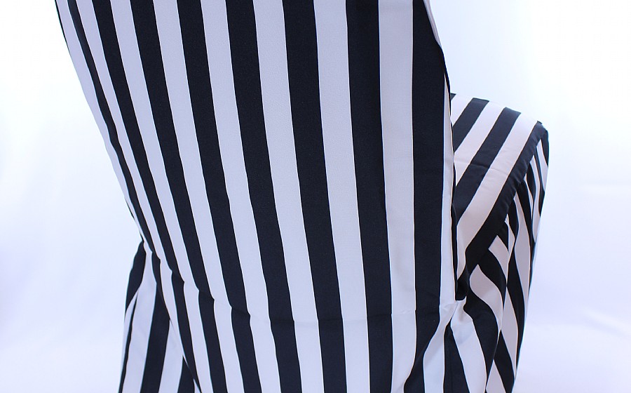 Black & White Cabana Stripe Hotel Chair Cover