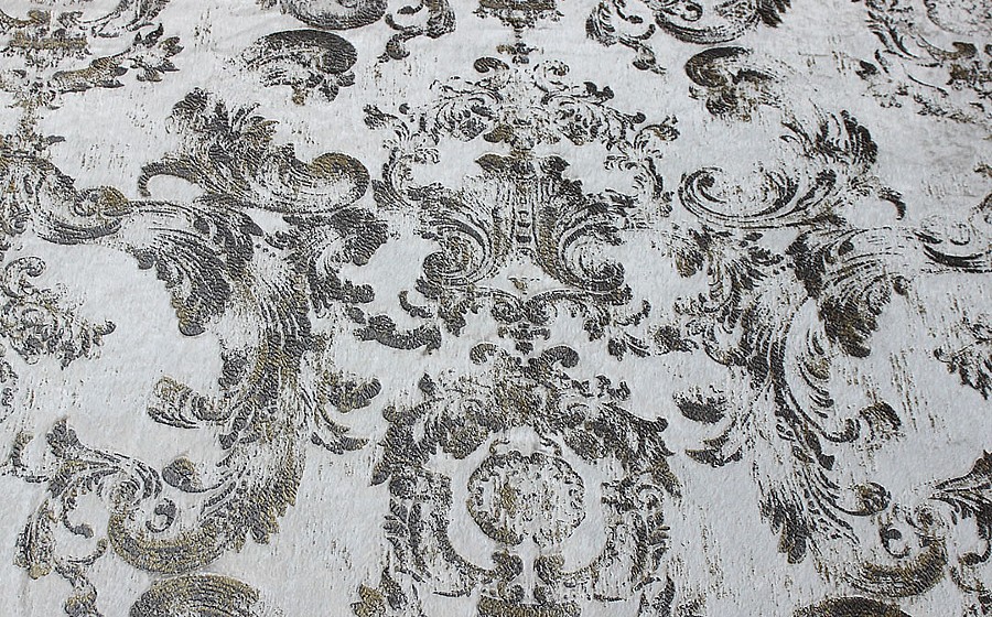 Ivory Stamped Velvet