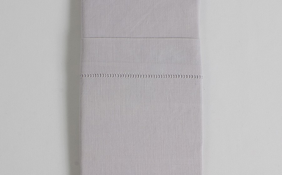 Grey Linen Hemstitch Dinner Napkin