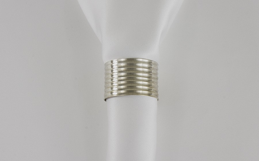 Silver Thin Rib Band Napkin Ring