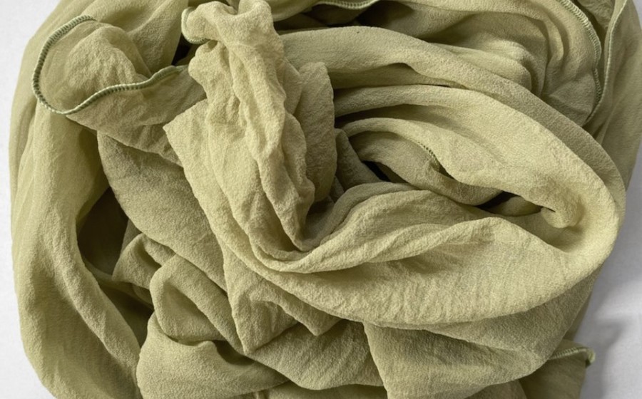 Light Olive Silk Chiffon Runner
