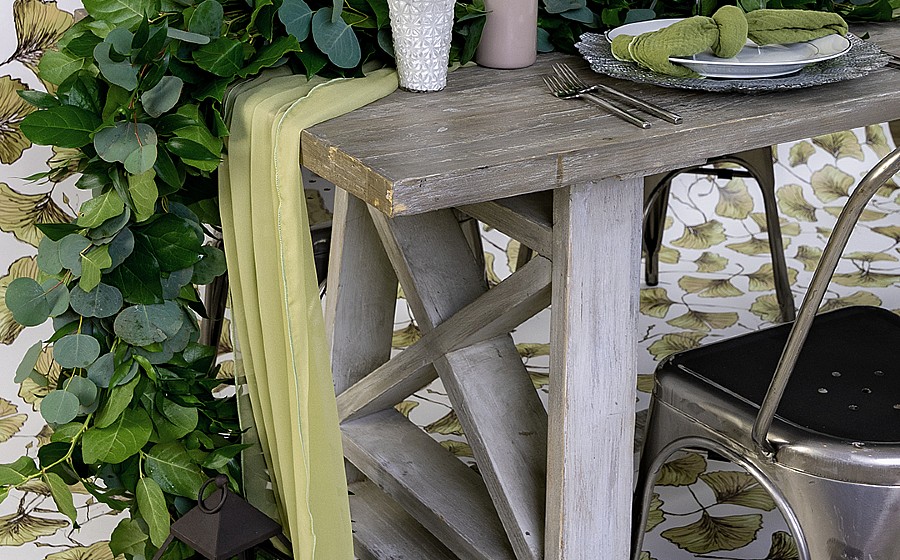 Light Olive Silk Chiffon Runner