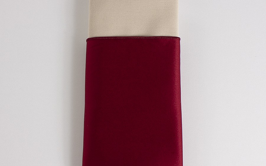 Ruby Lamour Dinner Napkin with Ivory Cotton Backing