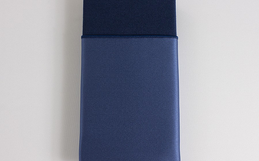 Sparta Blue Lamour Dinner Napkin with Navy Cotton Backing