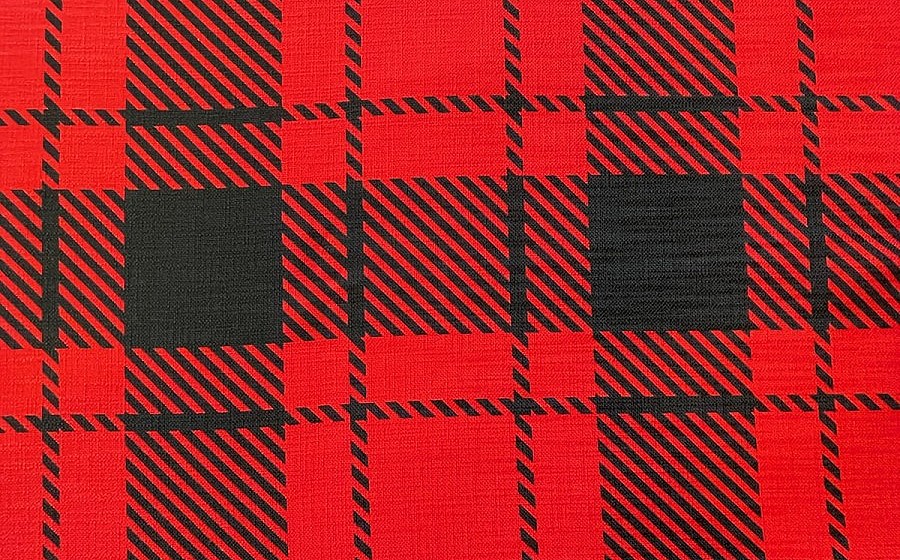 Red Black Lumberjack Plaid Panama