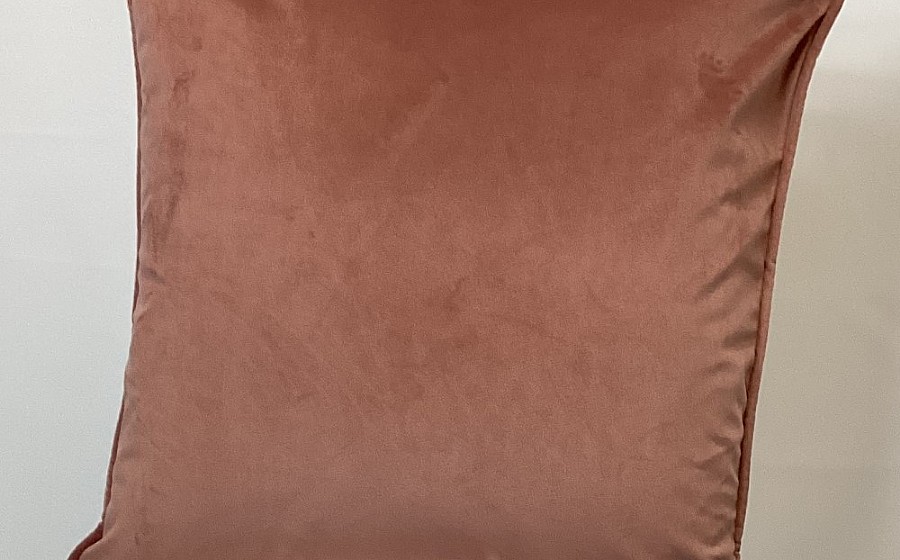 Blush Velvet with Piping Pillow