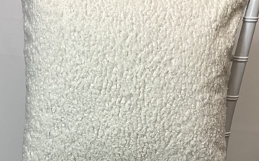 White Boucle Pillow