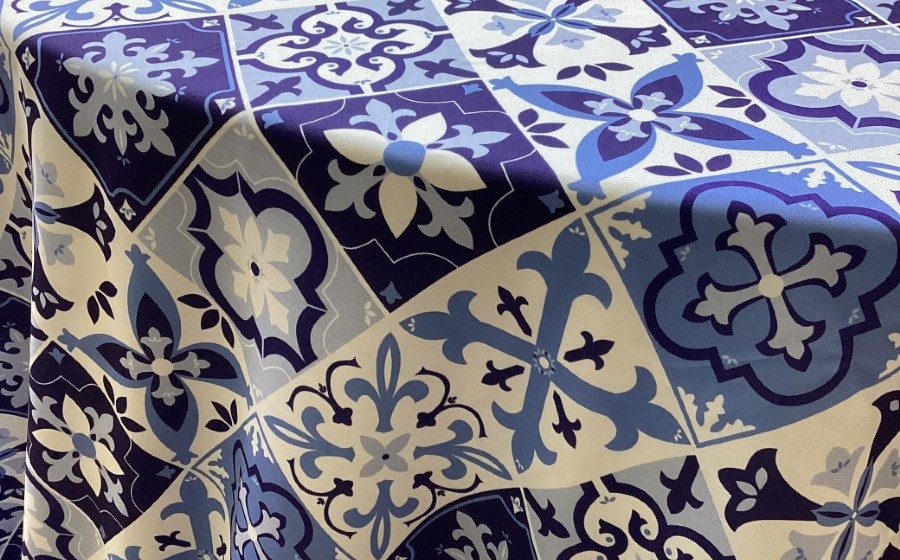 Periwinkle Tiles Polyester