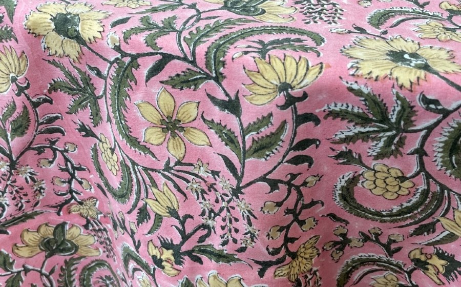 Mosaic - Light Pink Indian Block Print