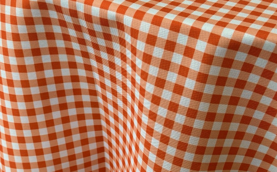 Orange Gingham Check Cotton