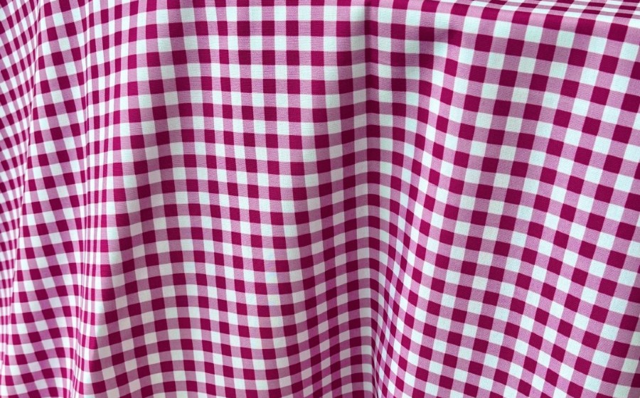 Raspberry Gingham Check Cotton