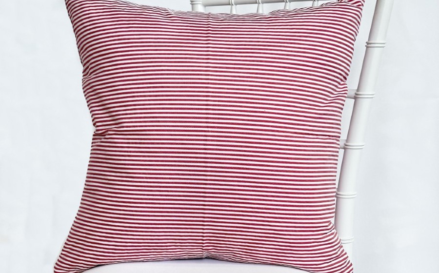 Red Seersucker Stripe Pillow