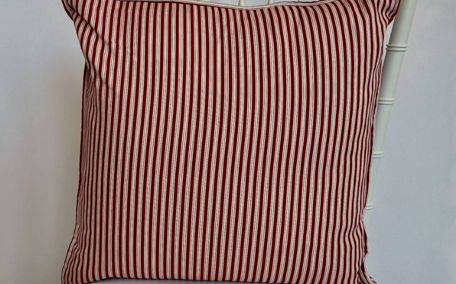 Red Ticker Stripe Pillow