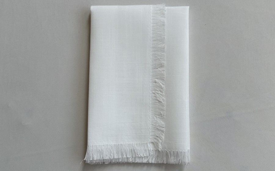 Off-White Fringe Dinner Napkin